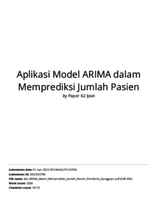 Aplikasi Model ARIMA dalam Memprediksi Jumlah Pasien Penderita Gangguan Jiwa Rawat Inap di RS ...